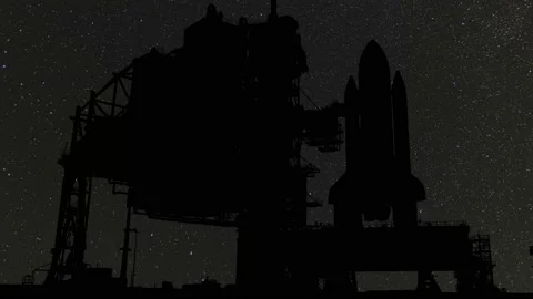 NASA Space Shuttle Silhouette: Rocket, S... | Stock Video | Pond5