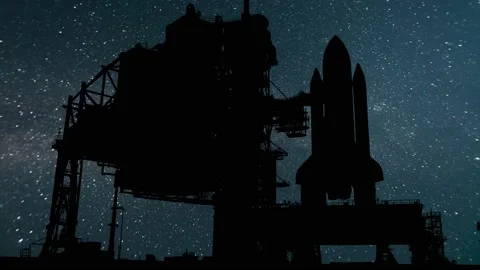 NASA Space Shuttle Silhouette: Rocket, S... | Stock Video | Pond5