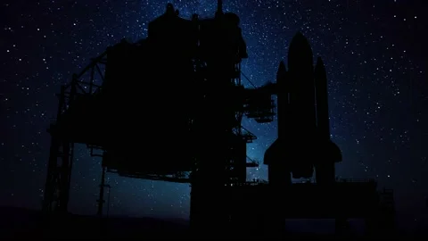 NASA Space Shuttle Silhouette: Rocket, S... | Stock Video | Pond5