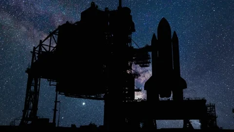 NASA Space Shuttle Silhouette: Rocket, S... | Stock Video | Pond5