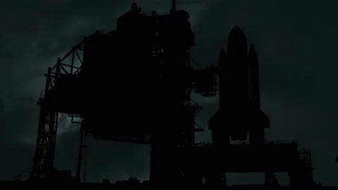 NASA Space Shuttle Silhouette: Rocket, S... | Stock Video | Pond5