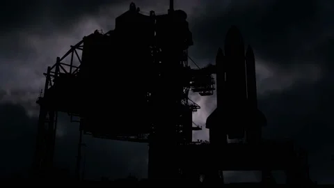 NASA Space Shuttle Silhouette: Rocket, S... | Stock Video | Pond5