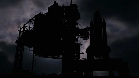 NASA Space Shuttle Silhouette: Rocket, S... | Stock Video | Pond5