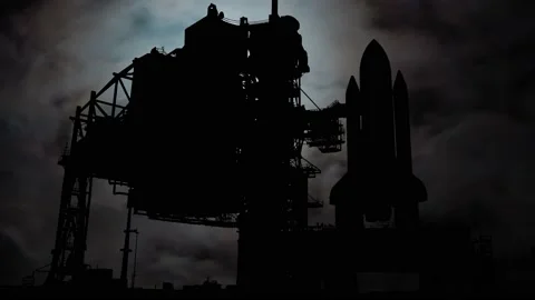 NASA Space Shuttle Silhouette: Rocket, S... | Stock Video | Pond5