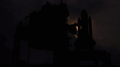 NASA Space Shuttle Silhouette: Rocket, S... | Stock Video | Pond5