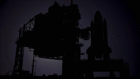 NASA Space Shuttle Silhouette: Rocket, S... | Stock Video | Pond5