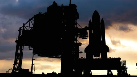 NASA Space Shuttle Silhouette: Rocket, S... | Stock Video | Pond5