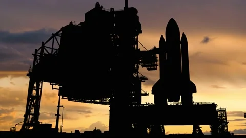 NASA Space Shuttle Silhouette: Rocket, S... | Stock Video | Pond5