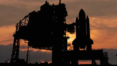 NASA Space Shuttle Silhouette: Rocket, S... | Stock Video | Pond5