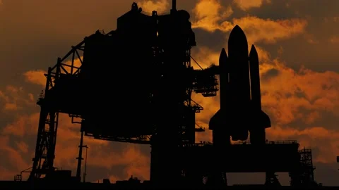 NASA Space Shuttle Silhouette: Rocket, S... | Stock Video | Pond5