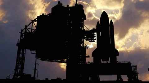 NASA Space Shuttle Silhouette: Rocket, S... | Stock Video | Pond5