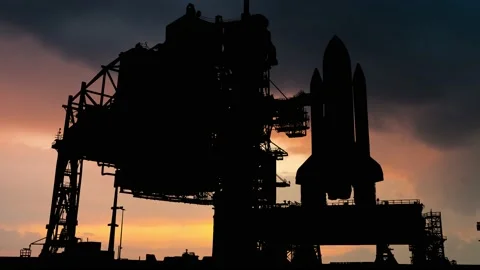 NASA Space Shuttle Silhouette: Rocket, S... | Stock Video | Pond5
