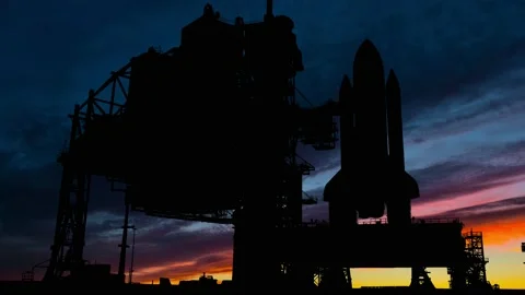 NASA Space Shuttle Silhouette: Rocket, S... | Stock Video | Pond5