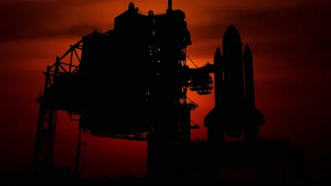 NASA Space Shuttle Silhouette: Rocket, S... | Stock Video | Pond5