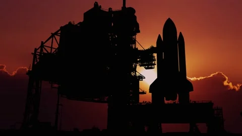 NASA Space Shuttle Silhouette: Rocket, S... | Stock Video | Pond5