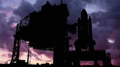 NASA Space Shuttle Silhouette: Rocket, S... | Stock Video | Pond5