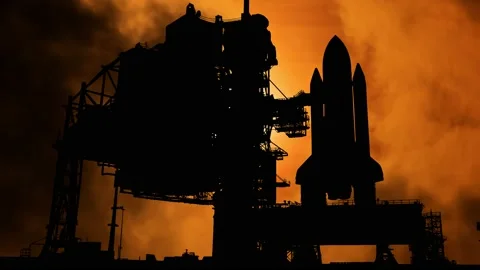 NASA Space Shuttle Silhouette: Rocket, S... | Stock Video | Pond5