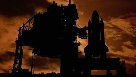 NASA Space Shuttle Silhouette: Rocket, S... | Stock Video | Pond5