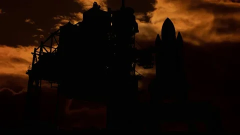 NASA Space Shuttle Silhouette: Rocket, S... | Stock Video | Pond5