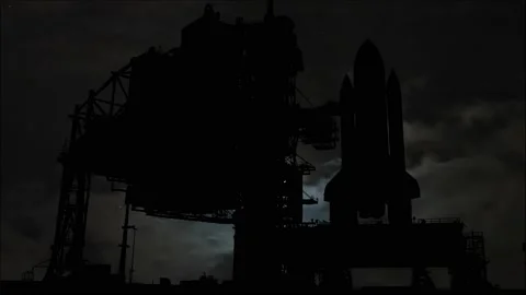 NASA Space Shuttle Silhouette: Rocket, S... | Stock Video | Pond5