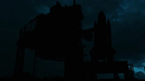 NASA Space Shuttle Silhouette: Rocket, S... | Stock Video | Pond5