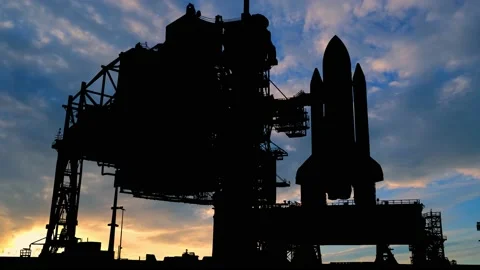 NASA Space Shuttle Silhouette: Rocket, S... | Stock Video | Pond5