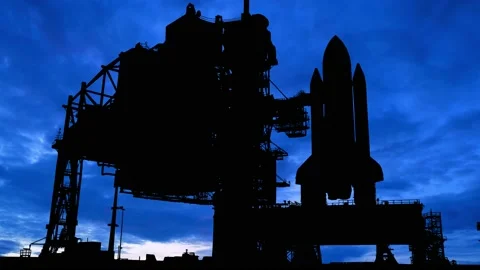 NASA Space Shuttle Silhouette: Rocket, S... | Stock Video | Pond5