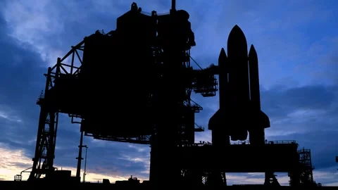 NASA Space Shuttle Silhouette: Rocket, S... | Stock Video | Pond5