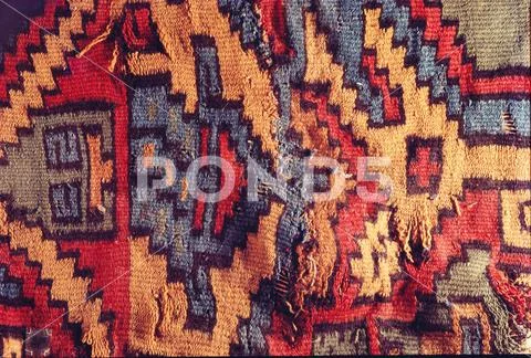 Nasca peru.cloth and historical textil tribal motifs figure geometrical ...