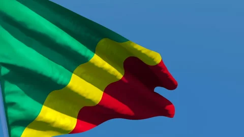 The national flag of Congo is flying in ... | Stock Video | Pond5