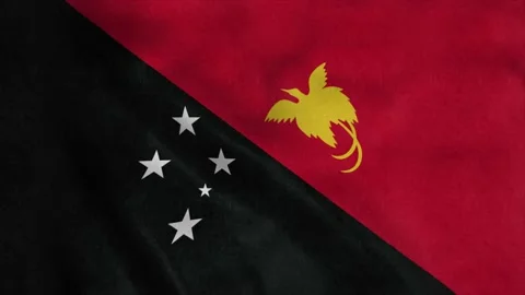 The national flag of Papua new Guinea fl... | Stock Video | Pond5
