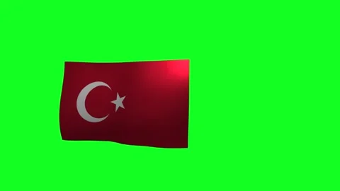 National Flag of Turkey on Green Screen.... | Stock Video | Pond5