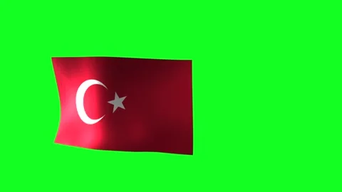 National Flag of Turkey on Green Screen.... | Stock Video | Pond5