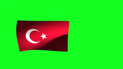National Flag of Turkey on Green Screen.... | Stock Video | Pond5