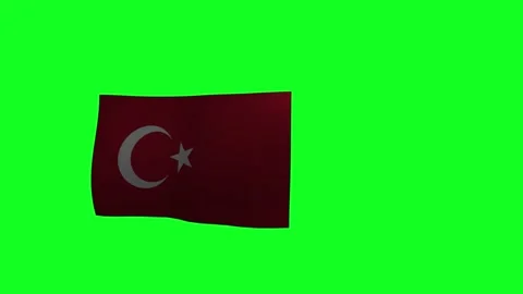 National Flag of Turkey on Green Screen.... | Stock Video | Pond5