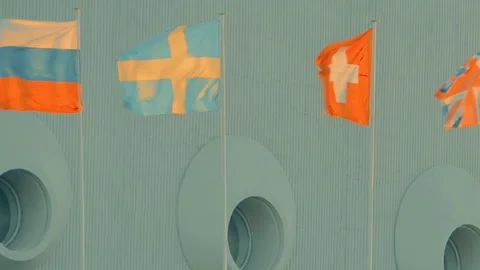 national flags of the countries on the f... | Stock Video | Pond5
