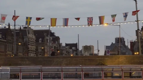 National Flags Hanging from a String and... | Stock Video | Pond5