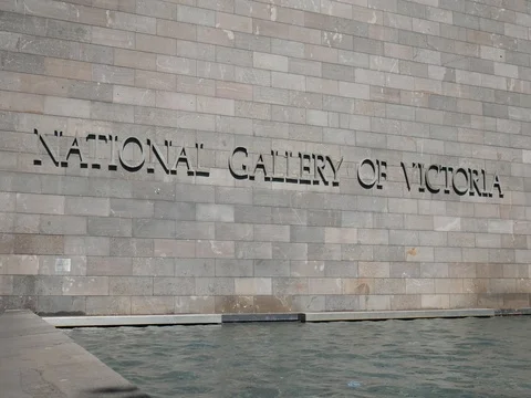 National gallery of victoria sign | Stock Video | Pond5