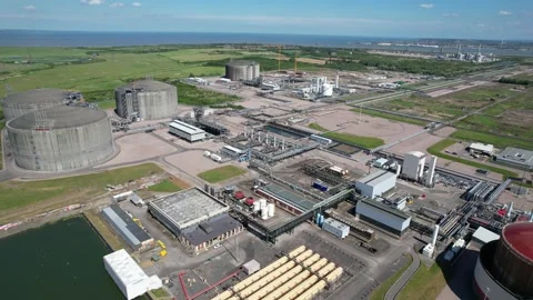 National grid Grain LNG Terminal gas st... | Stock Video | Pond5