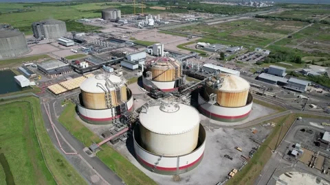 National grid Grain LNG Terminal gas st... | Stock Video | Pond5