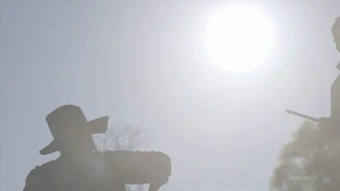 Native American Warrior attacks with Rif... | Stock Video | Pond5