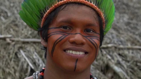 Native Brazilian Man (Indio) a Indigenou... | Stock Video | Pond5