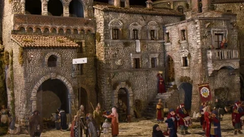 nativity scene created in the atrium of ... | Stock Video | Pond5