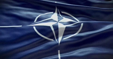 NATO flag waving background 4K. The Nort... | Stock Video | Pond5