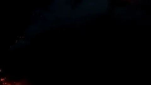 Natural Bush Fire burning at night. Fire... | Stock Video | Pond5