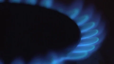 Natural gas burning a blue flames on bla... | Stock Video | Pond5