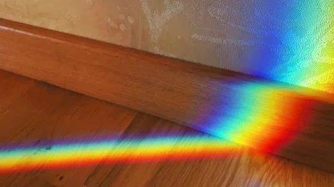 Natural rainbow on the wall in the house... | Stock Video | Pond5