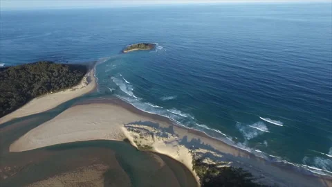 NATURAL VAST OPEN AERIAL BEACH SCENERY | Stock Video | Pond5