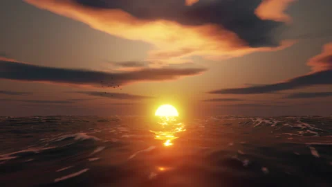 Nature sunset sky and ocean animation lo... | Stock Video | Pond5