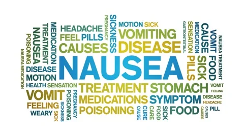 Nausea animated word cloud,tag animation... | Stock Video | Pond5